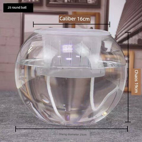 Маленький круглый аквариум из стекла 25 см светло-голубого цвета для стола и дома, подходит для черепах