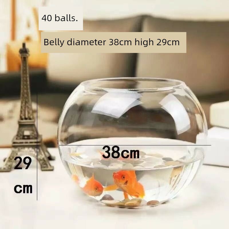 Маленький круглый аквариум из стекла 40 см для стола, офиса и дома, подходит для черепах
