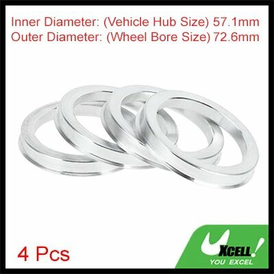 Кольца центрирующие UXCELL 72.6x57.1 мм, 4 шт.