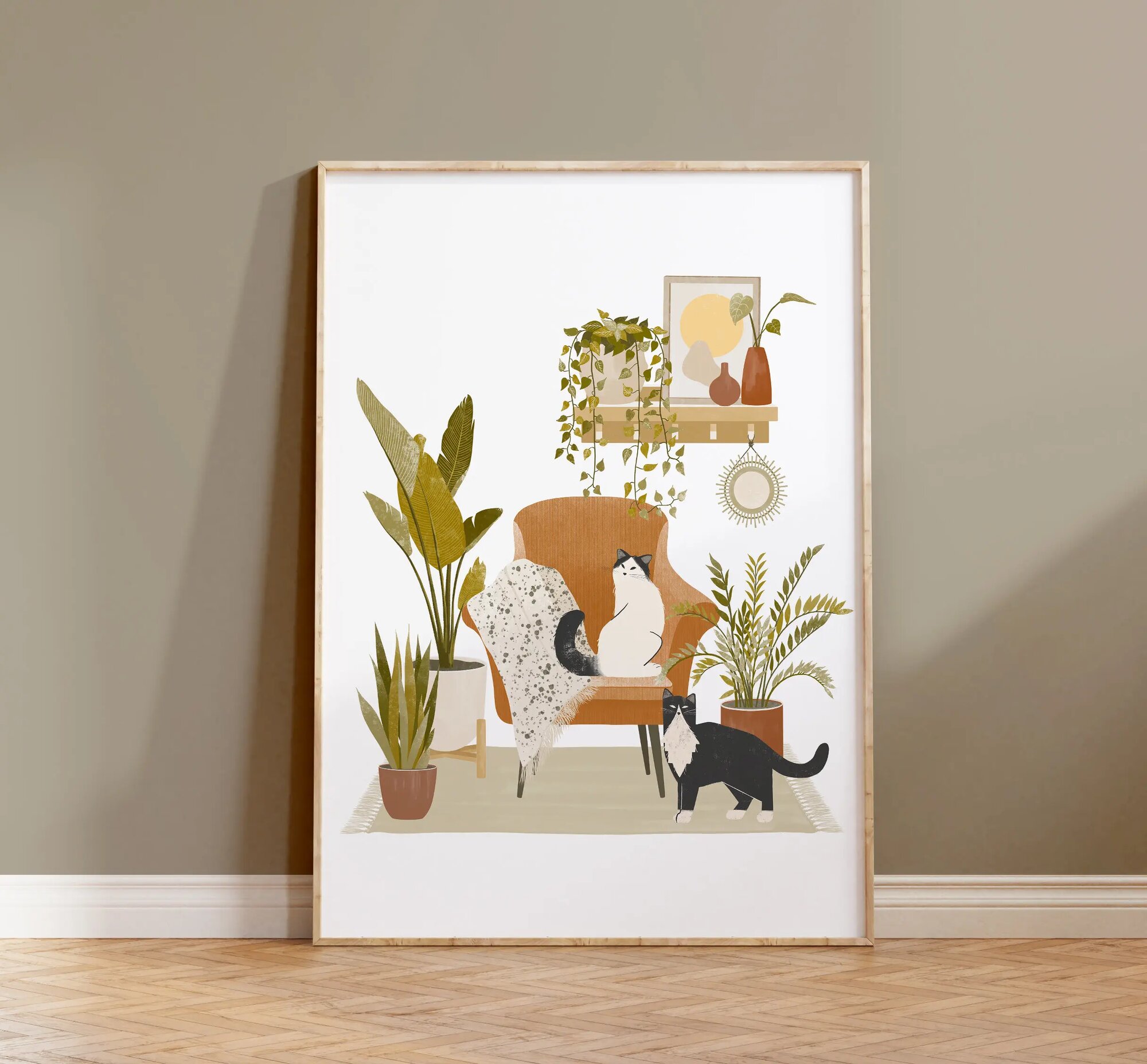 Постер с котами в интерьере, 20x30 см, Цвет: 11