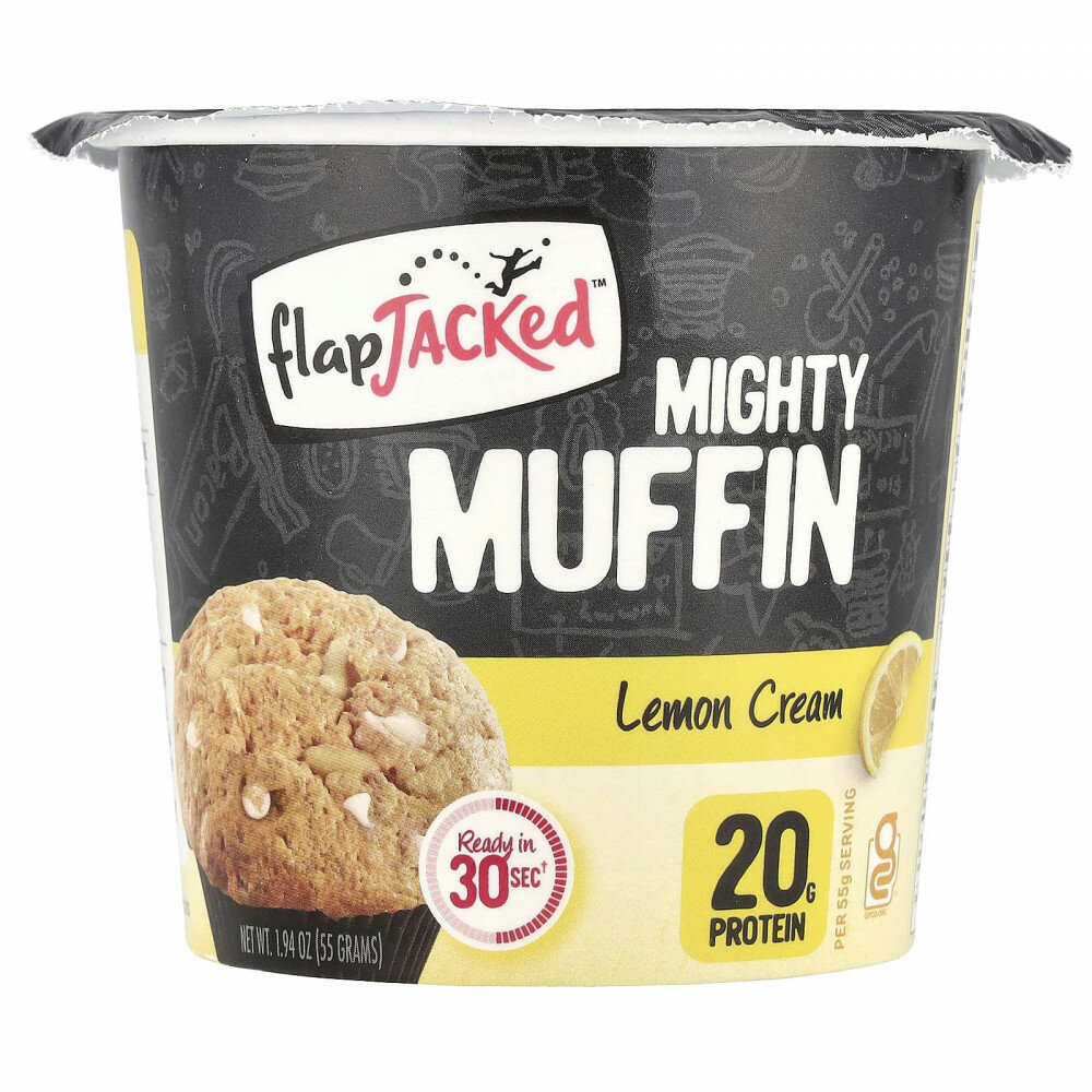 FlapJacked, Mighty Muffin, лимонный крем, 55 г (1,94 унции)