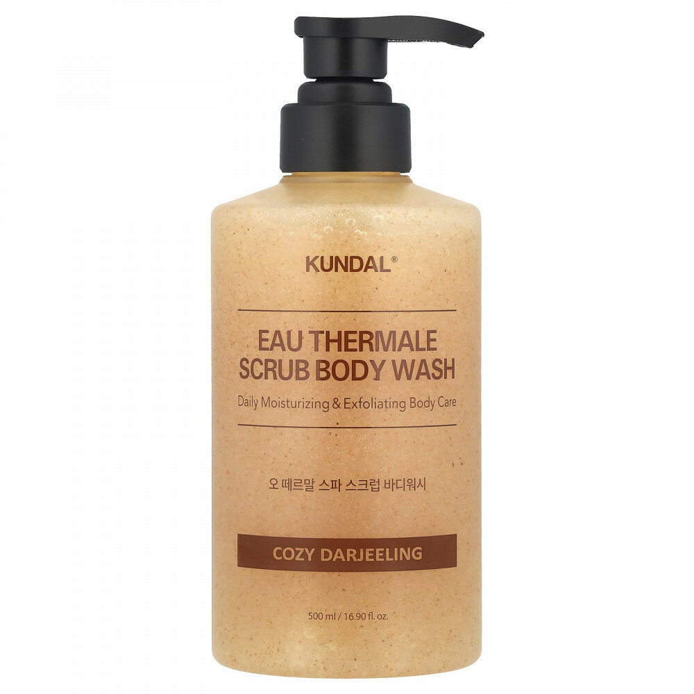 Kundal, EAU Thermale Scrub, гель для душа, Cosy Darjeeling, 500 мл (16,9 жидк. Унции)
