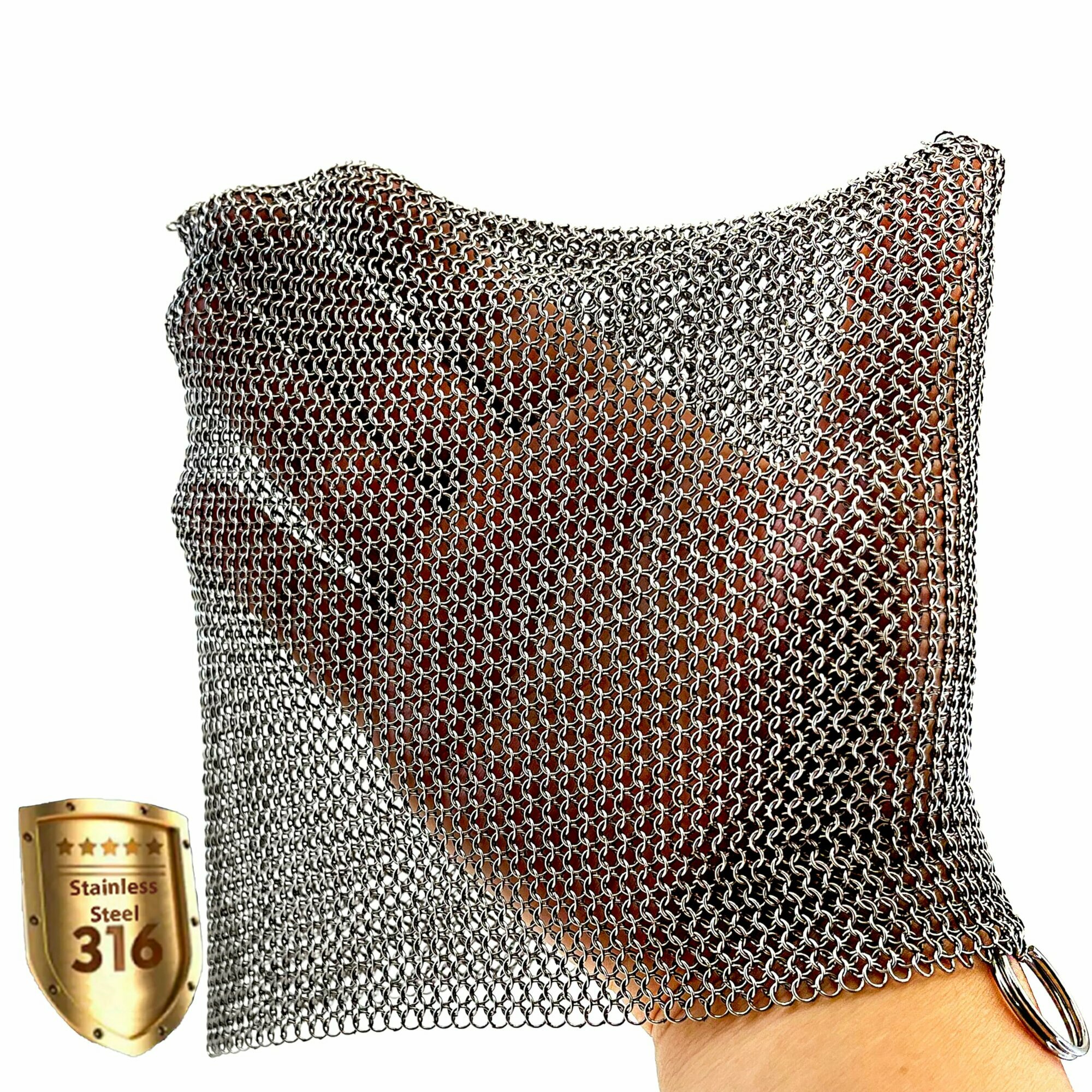Тряпка кольчуга для мытья посуды металлическая