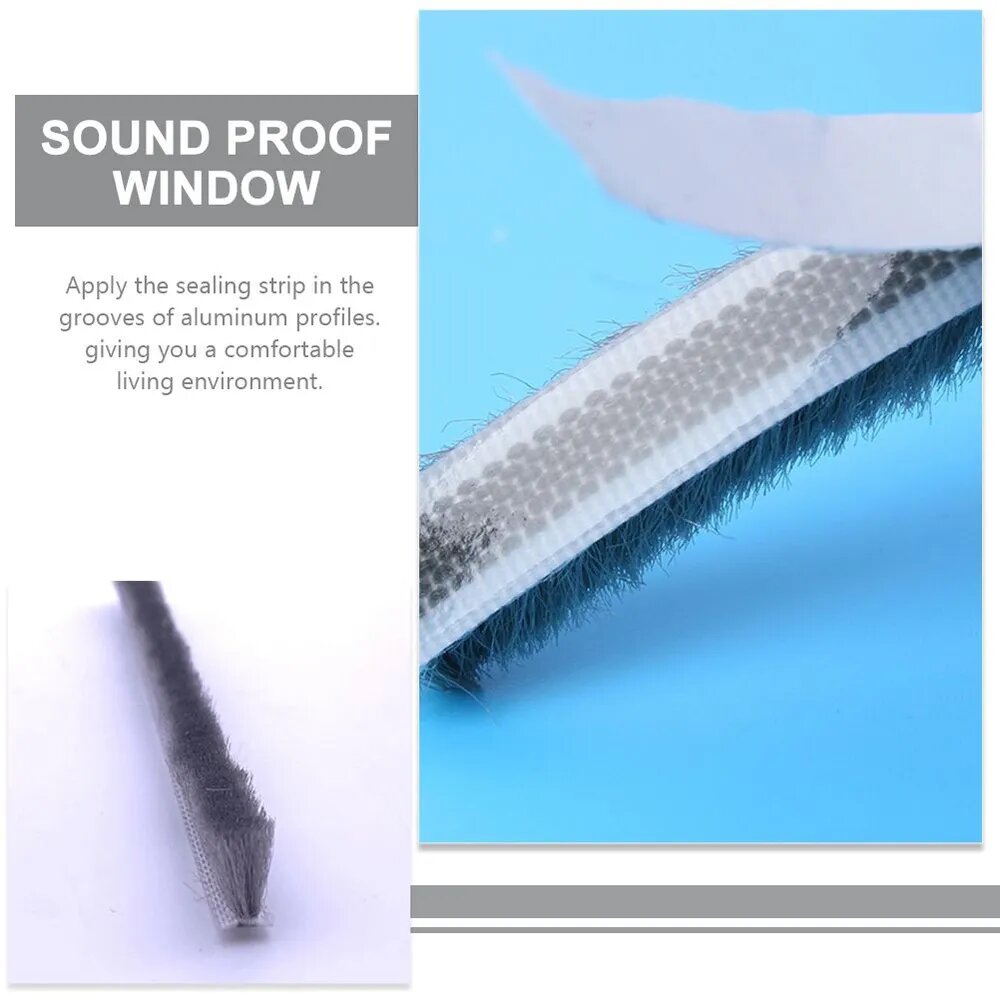 Уплотнительная лента из клея и волокна для окон и дверей серая 10 метров