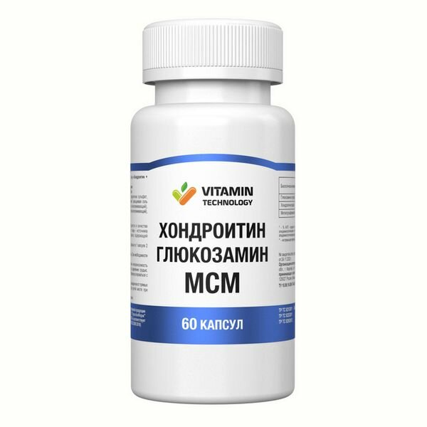 Хондроитин+Глюкозамин+МСМ капсулы 1000мг 60шт