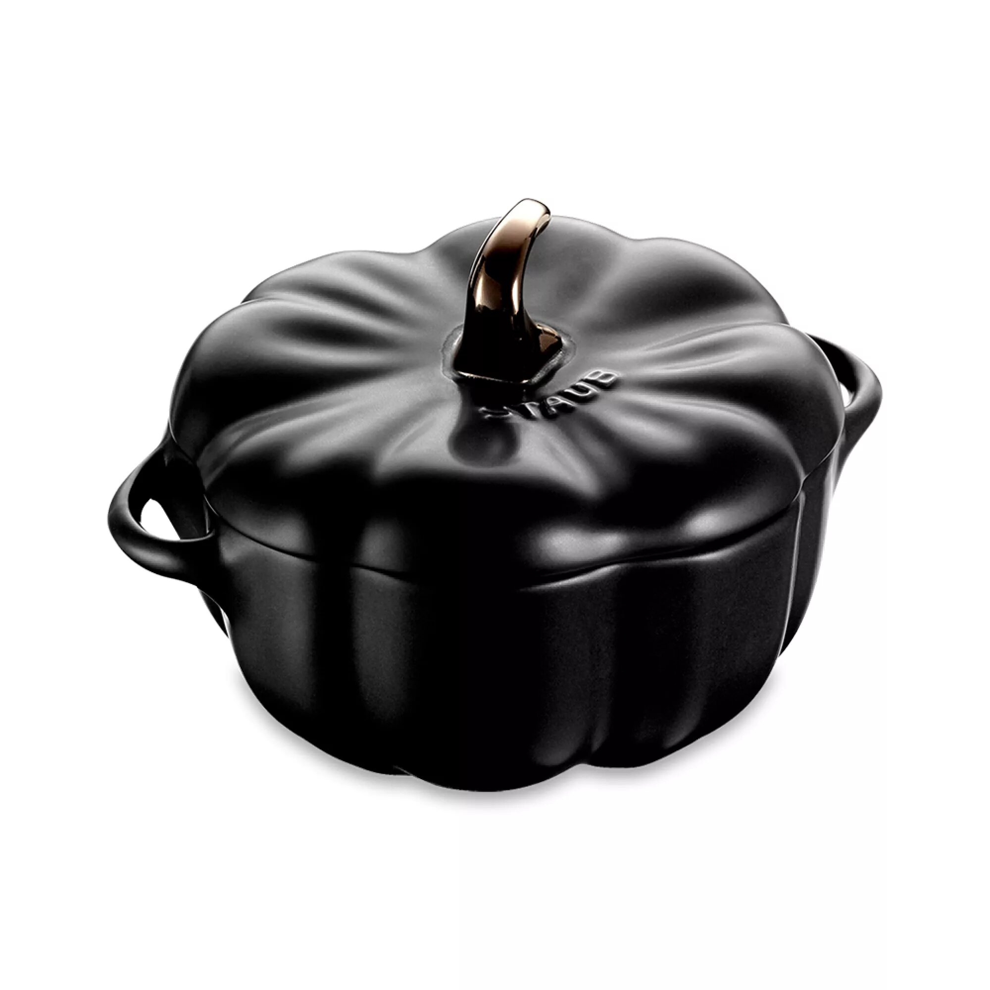 Кокот Staub, для запекания, в форме тыквы, 14.8 см, французский, черный