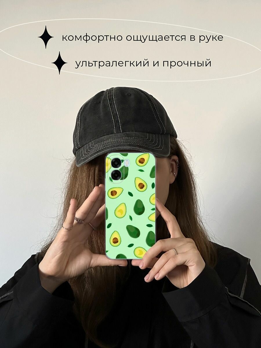 Силиконовый чехол на Oppo A6x / Оппо A6x с принтом Blue avocado — фото 1