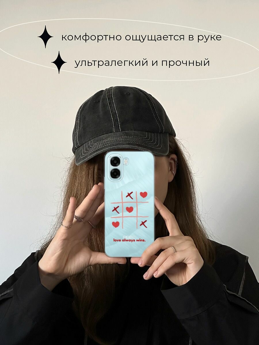 Чехол на Oppo A6x / Оппо A6x с принтом love always wins, прозрачный — фото 1