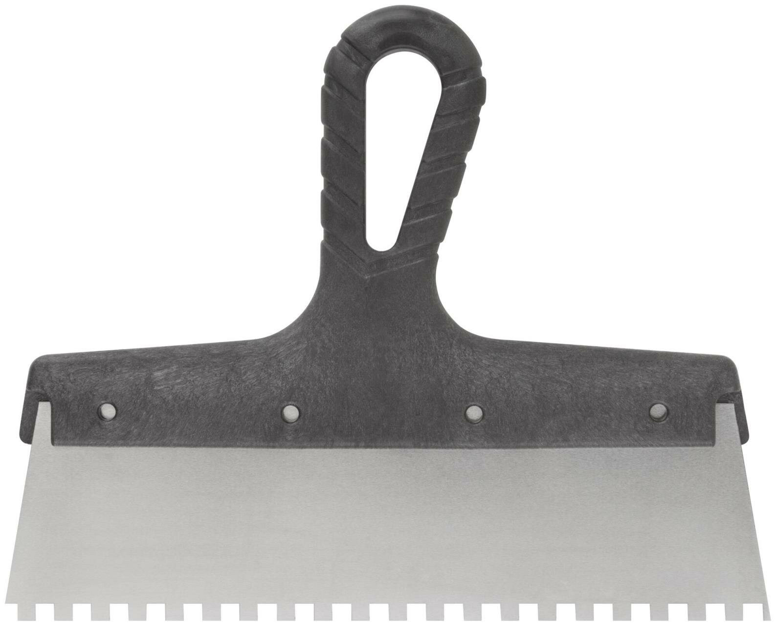 Шпатель фасадный нержавеющий зубчатый 250 мм зуб 6 мм