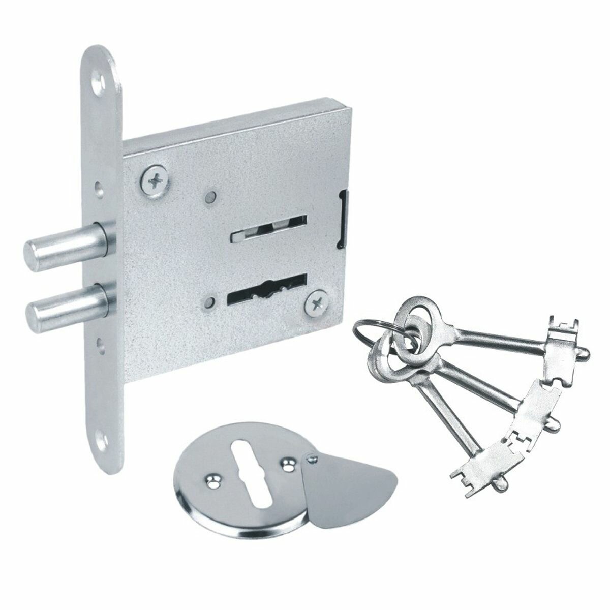 Замок врезной Омега ЗВ 8-4, 3 класс, сувальдный, 2 круглых ригеля, Димитровград