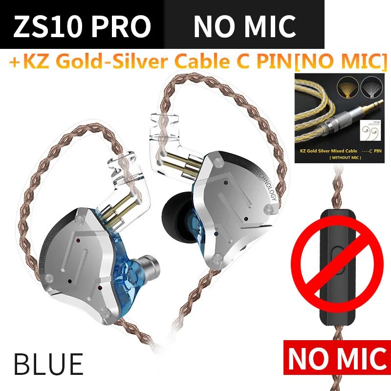 KZ ZS10 PRO blue no mic(SG