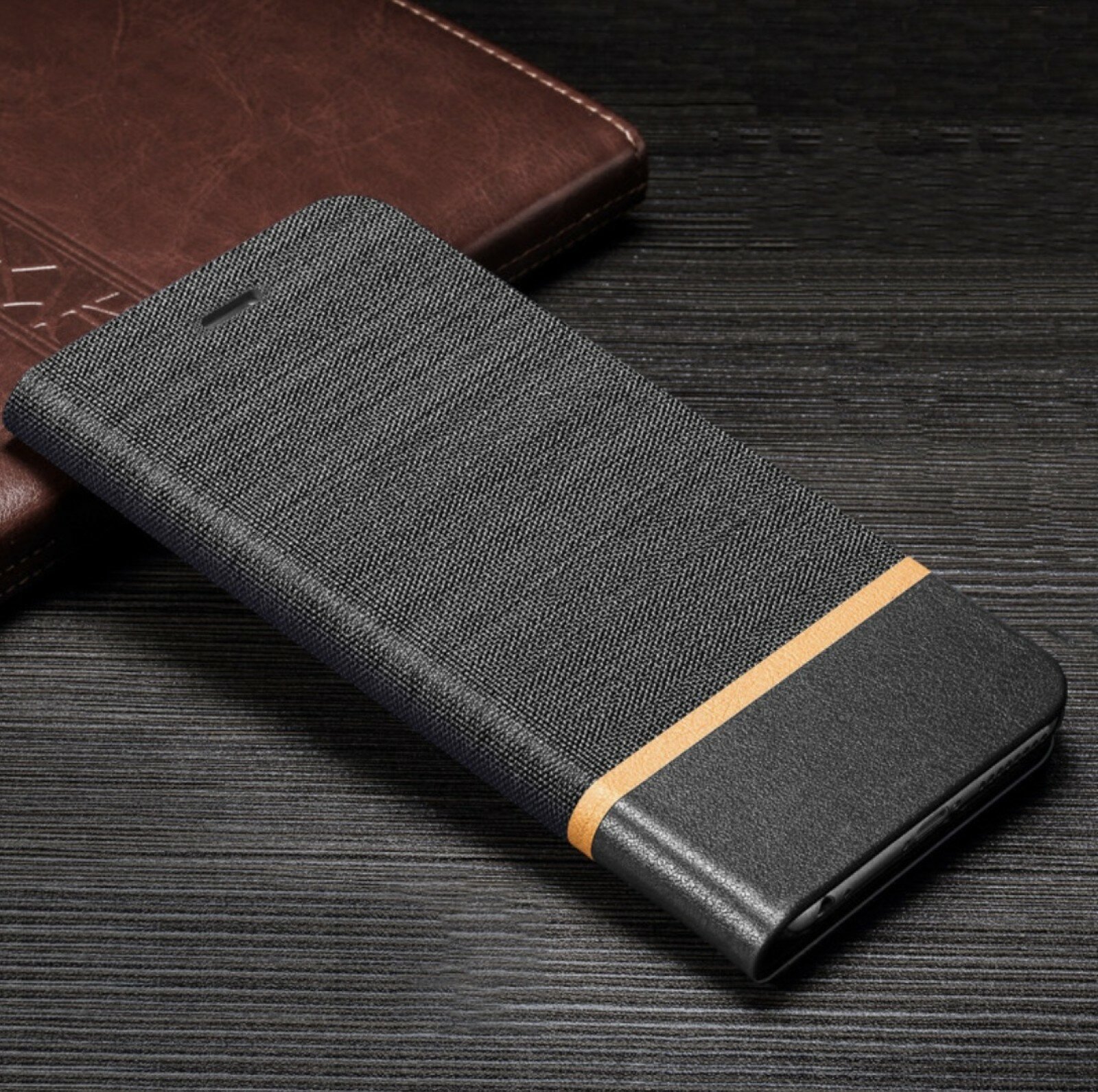 Чехол-книжка MyPads Con Striscia для LeEco Le Max 2 X820 черный под кожу
