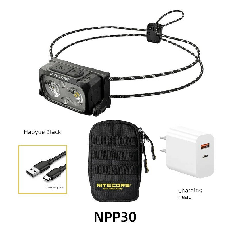 Nitecore NU21 Черный светодиодный фонарь с зарядным устройством и аккумуляторной батареей NPP30