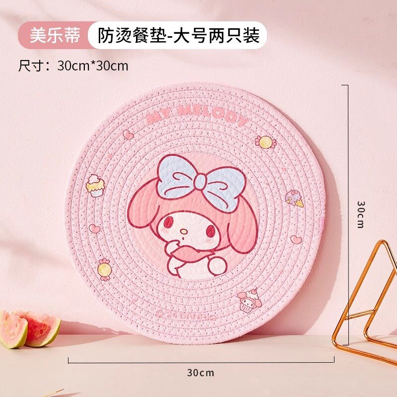 Термостойкие подставки Sanrio для домашнего использования, подставки под горячее, подставки под миски и тарелки, настольные коврики в стиле Ins, термостойкие и противоожоговые подставки под кастрюли M