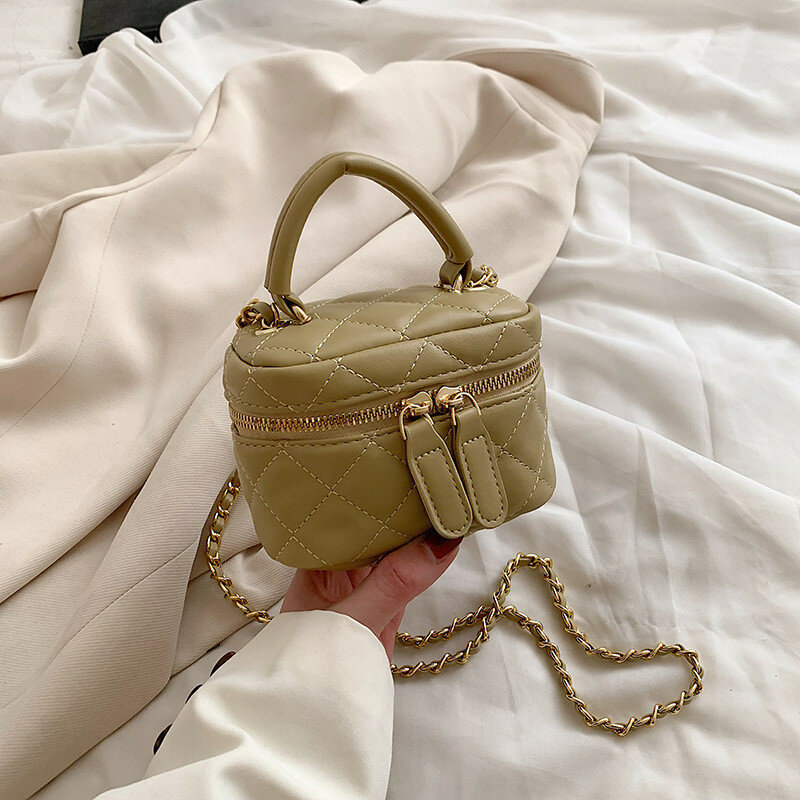 Миниатюрная сумка миниатюрная сумка с цепочкой с вышитым дизайном с современной вышивкой бренда trendsetting хаки