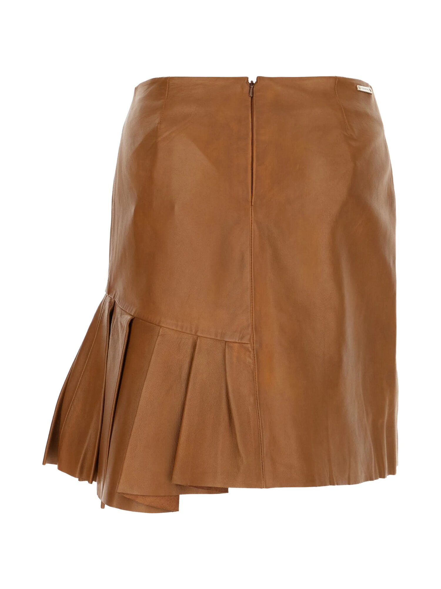 Юбка Iceberg Pleated leather mini skirt, размер 40, brown — фото 1