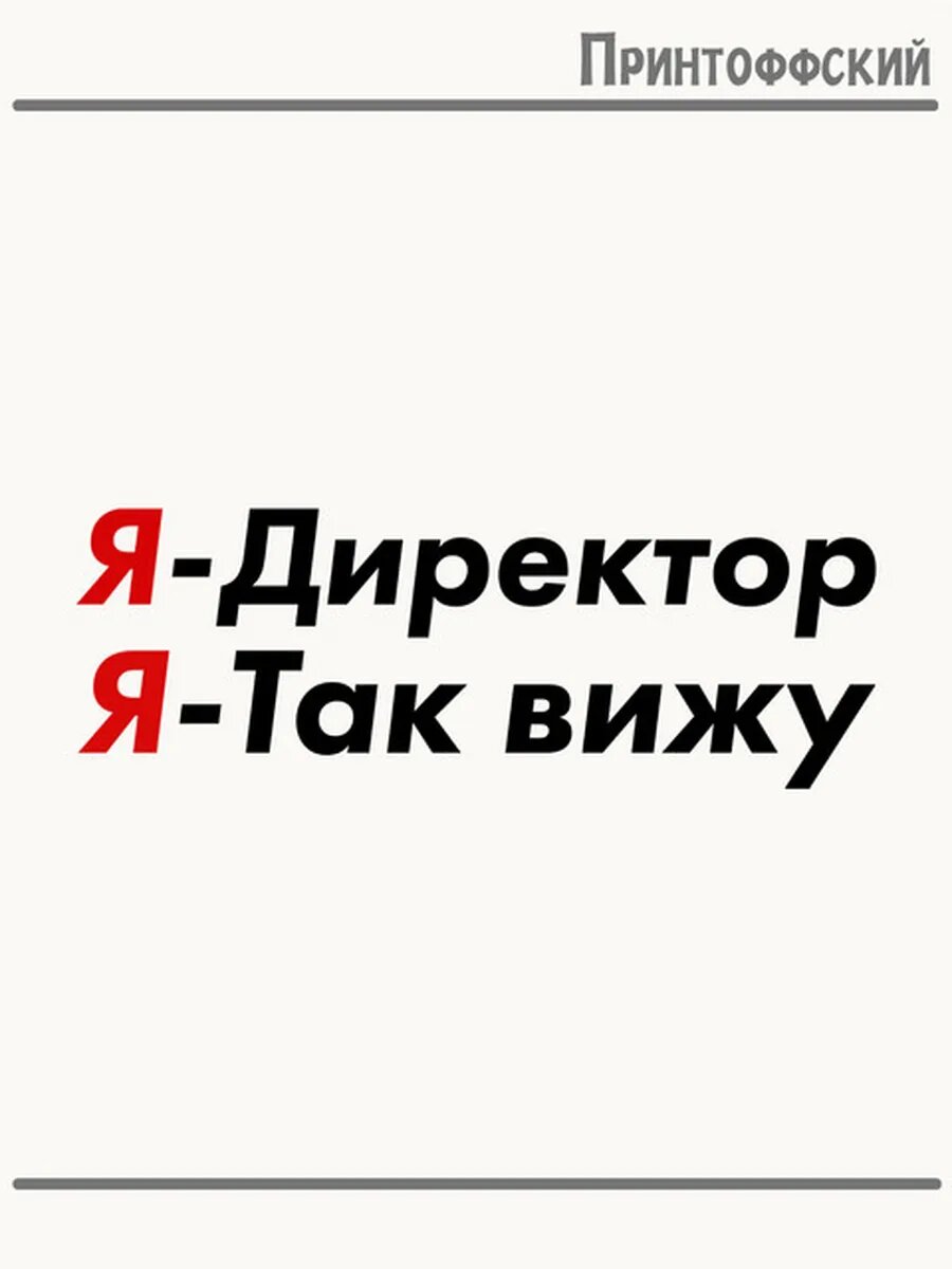 Термонаклейка для одежды и аксессуаров DTF-печать я директор я так вижу