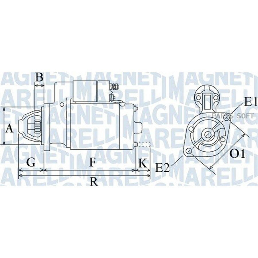 Стартер от официального дистрибьютора, MAGNETI MARELLI, артикул 063720349010