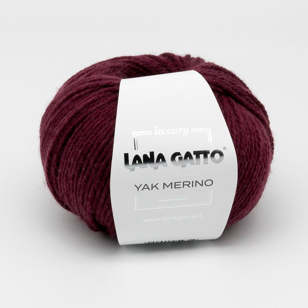 Пряжа Lana Gatto Yak Merino 5910 (3 мотка по 50г/117м) бордо
