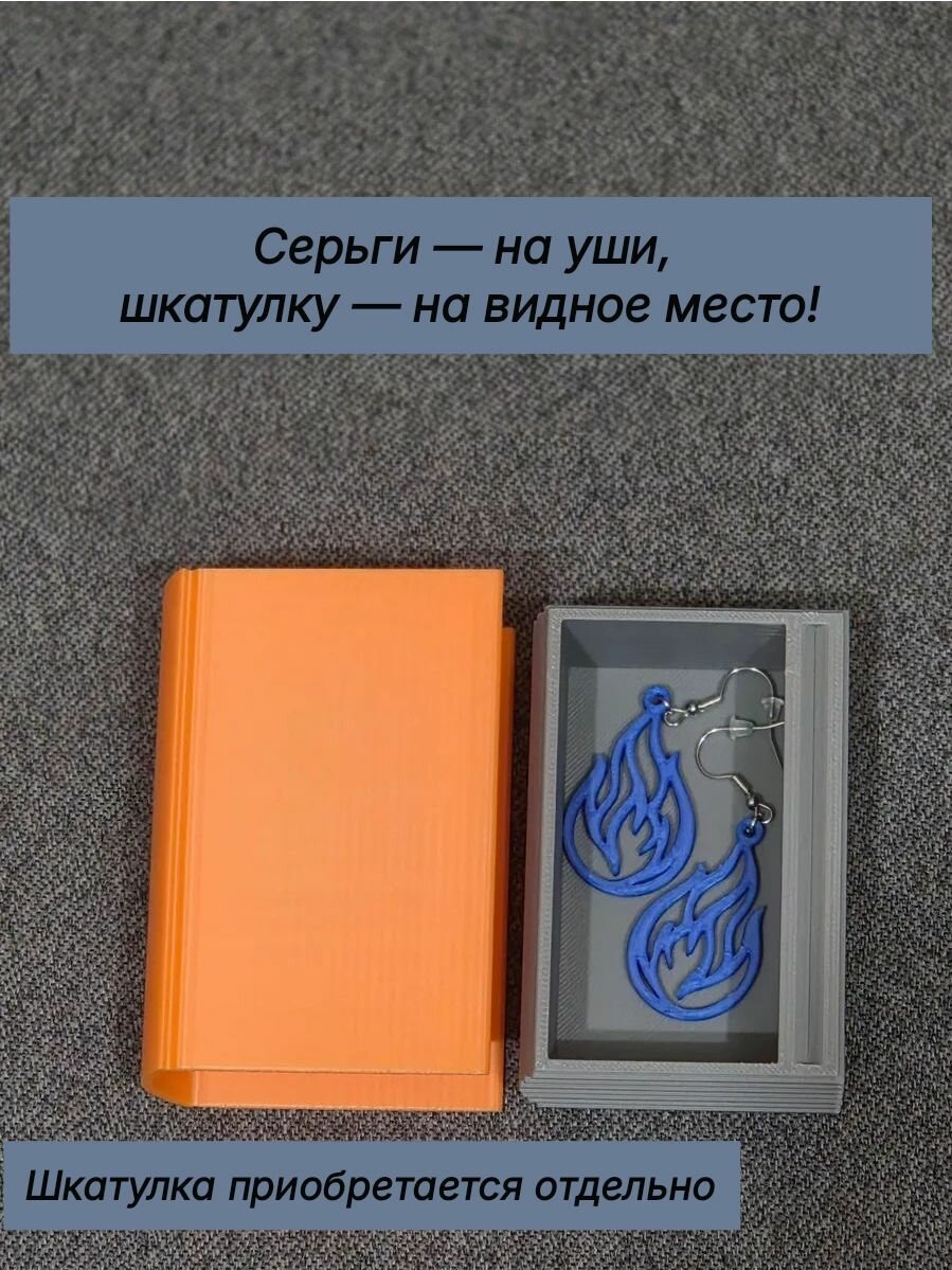 Серьги, синий — фото 1