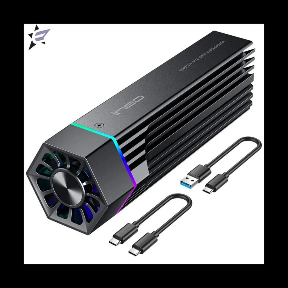 (B T Y Z) Корпус SSD с RGB-подсветкой M.2 NVME PCI-E на USB3.1 Gen2 Type-C JMS583 10Gbps Радиатор совместим 2280/2260/2242/2230
