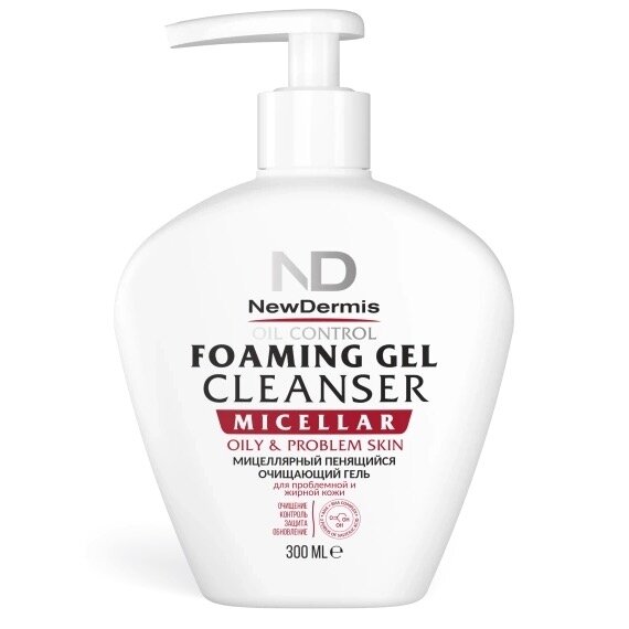 Мицеллярный пенящийся очищающий гель для жирной и проблемной кожи 300 мл OIL CONTROL NewDermis / НьюДермис