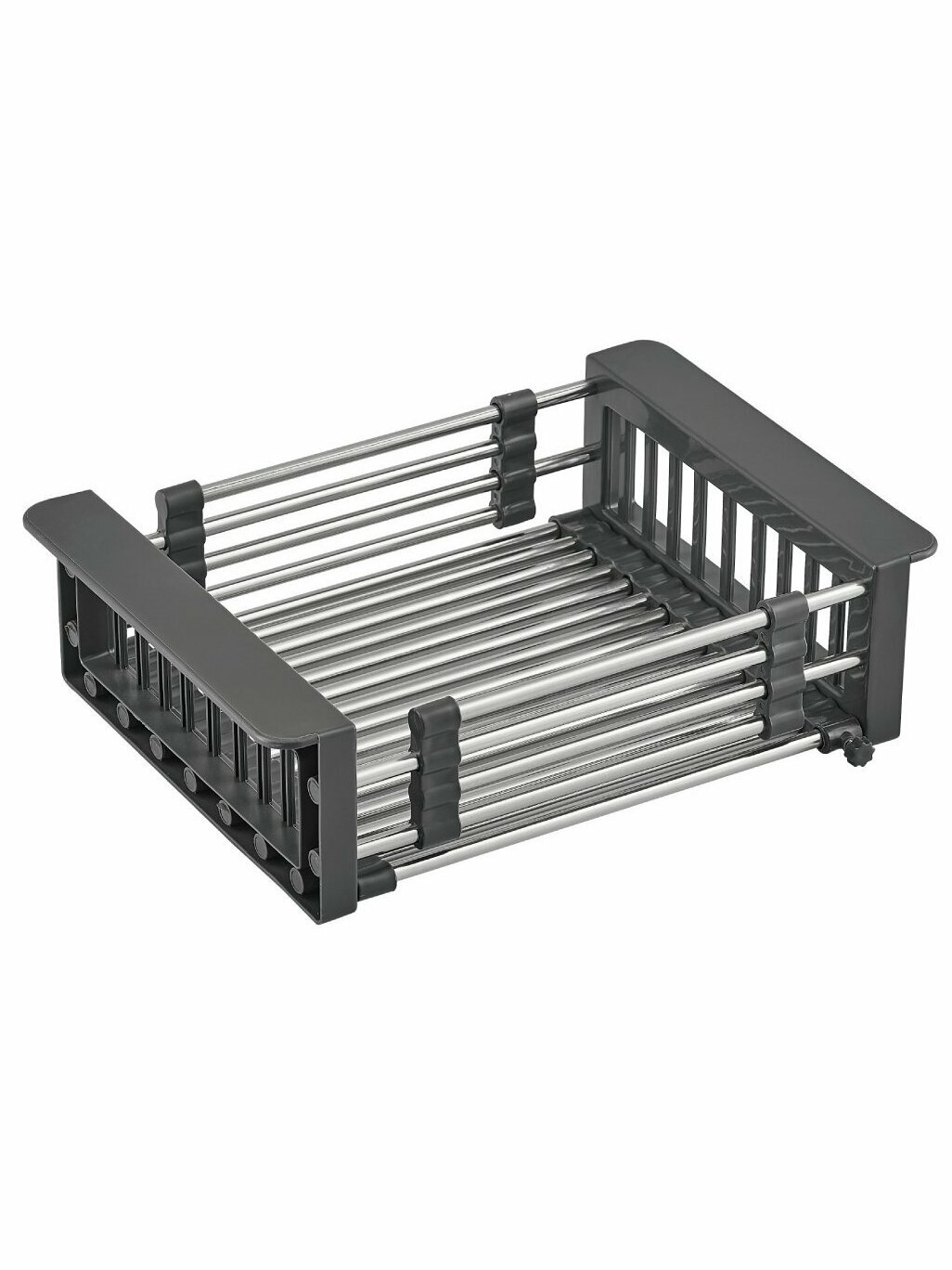 Раздвижной коландер для кухонной мойки Diadonna D01A из нержавеющей стали, серый, 1 ярус, удобный аксессуар для кухни.