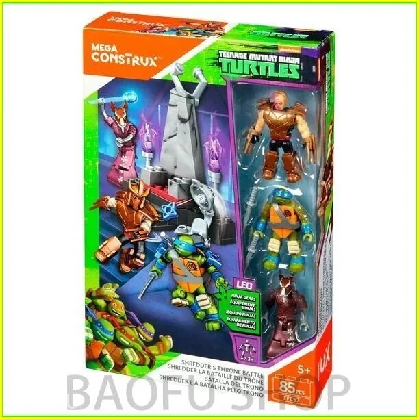 Фигурка Mega Construx Teenage Mutant Ninja Turtles Shredder's Throne Battle Битва за трон Шреддерса Красивый цвет R701 ABS пластик 85шт — фото 1