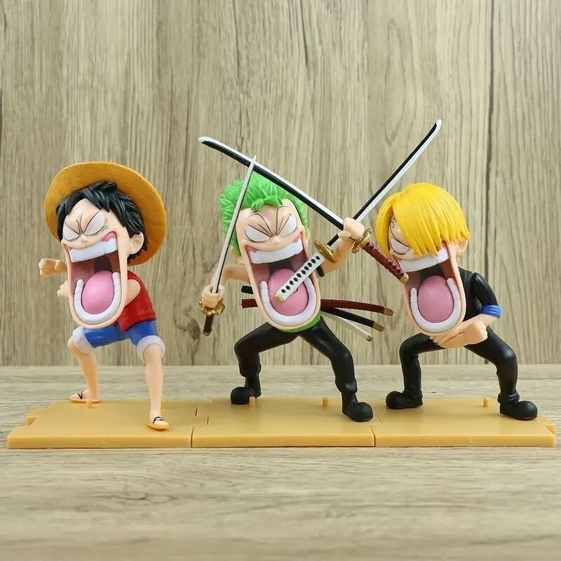 Фигурки аниме One Piece Q Version-Луффи, Зоро, Санджи Венгри Трио, декор для рабочего стола, Коллекционная игрушка в подарок