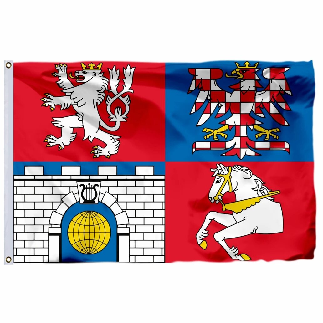Флаг Чехии 3x5 футов (90x150 см), красный, Pardubice Region