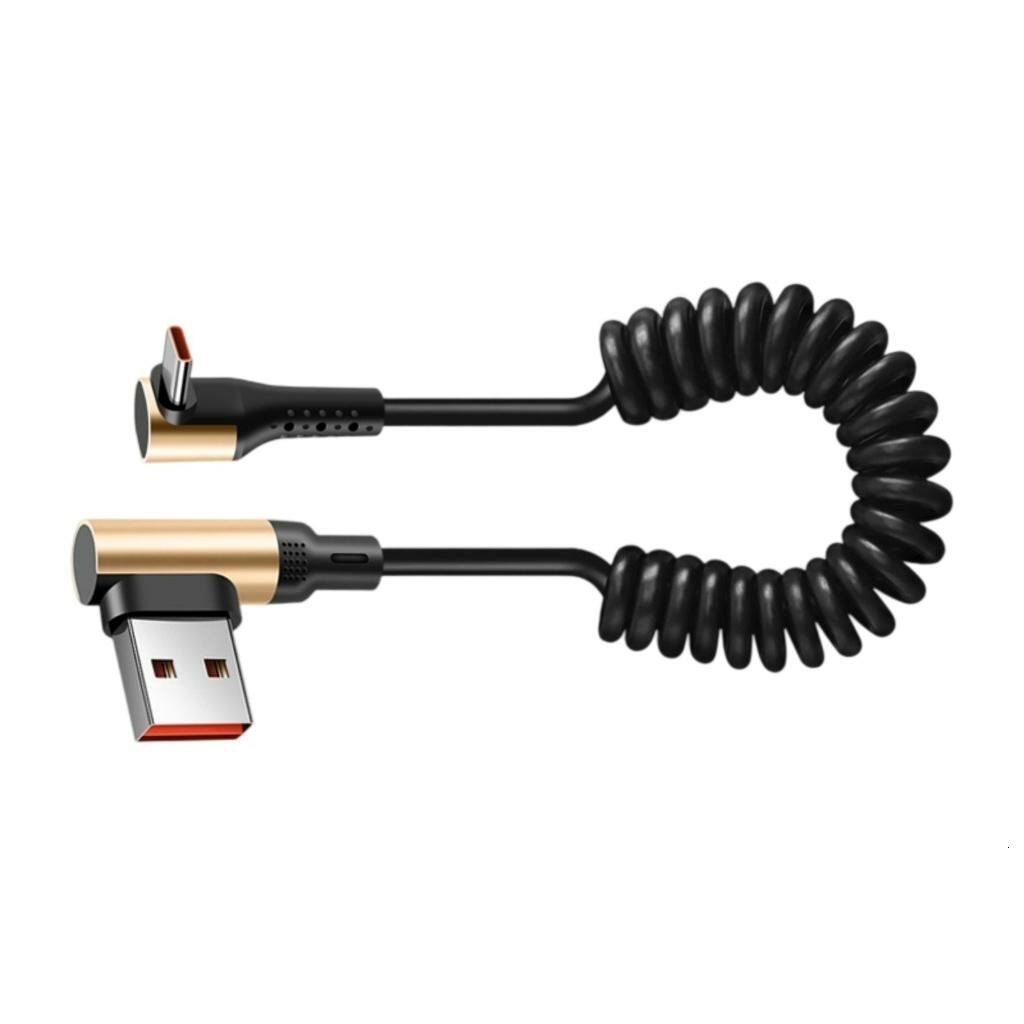 Усиленный кабель USB–USB-C с угловым разъёмом, Боковой изогнутый USB-порт