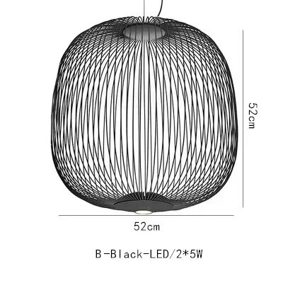 Подвесной свет Foscarini Spokes Iron Birdcage Restaurant Designer Edition для роскошных баров и креативных гостинных, черный, 52смШ52смВ