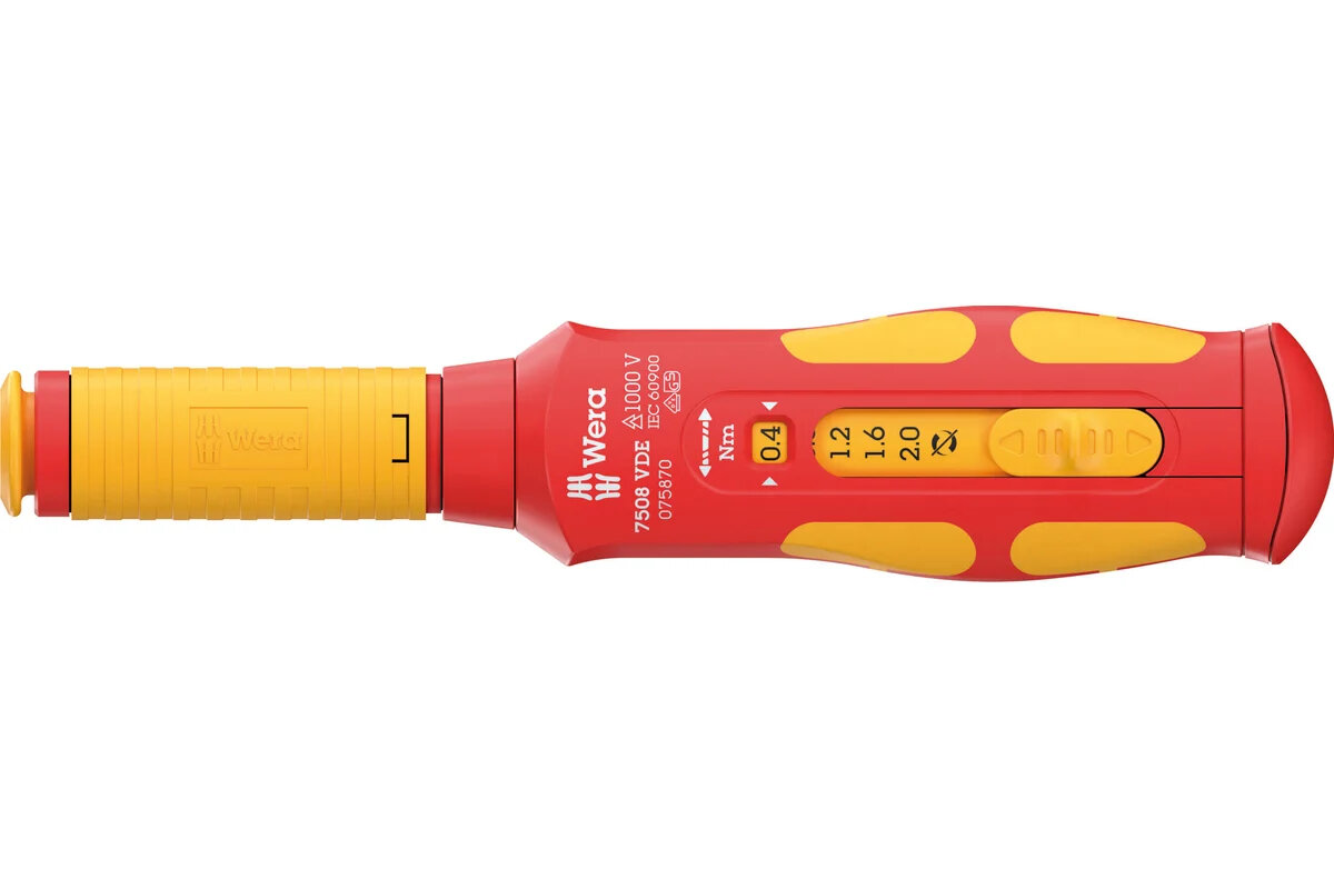 Динамометрическая отвёртка Wera WE-075870, с изоляцией, для крепления, с муфтой