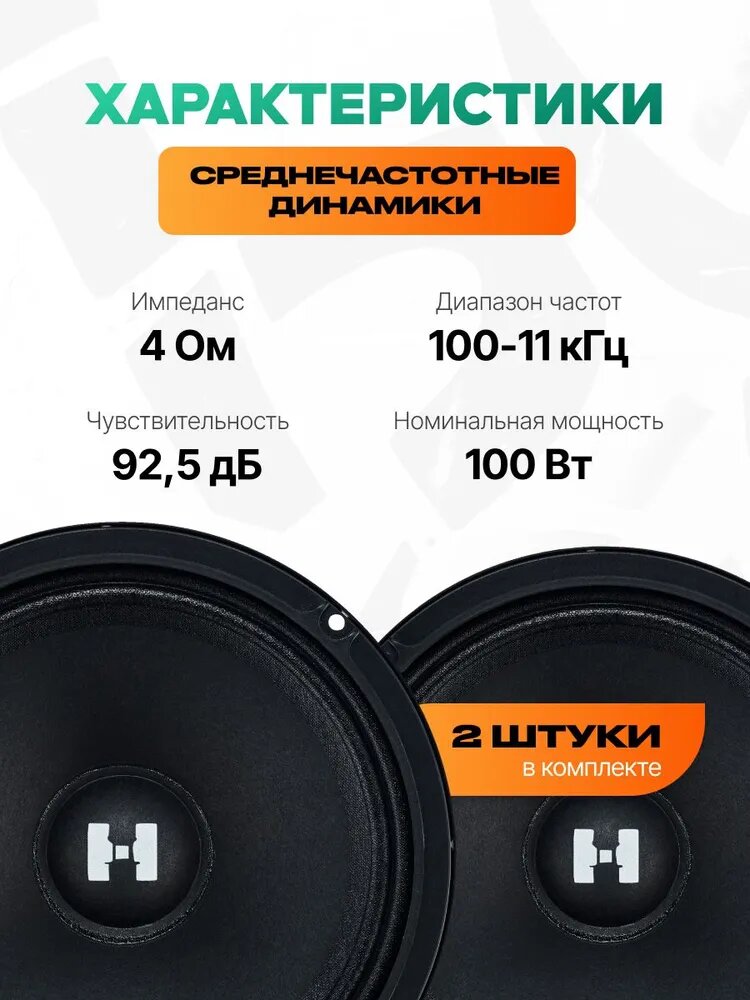 Динамики автомобильные Alphard Hannibal HM-6S / Колонки автомобильные 16,5 см / 2 шт.