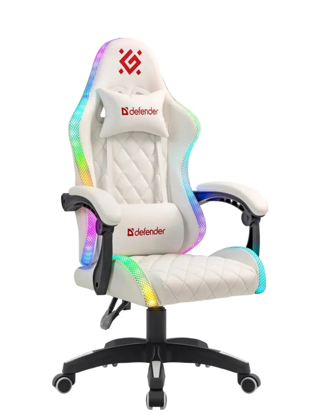 Кресло игровое Defender Energy, экокожа, до 110кг, белый, (64557)