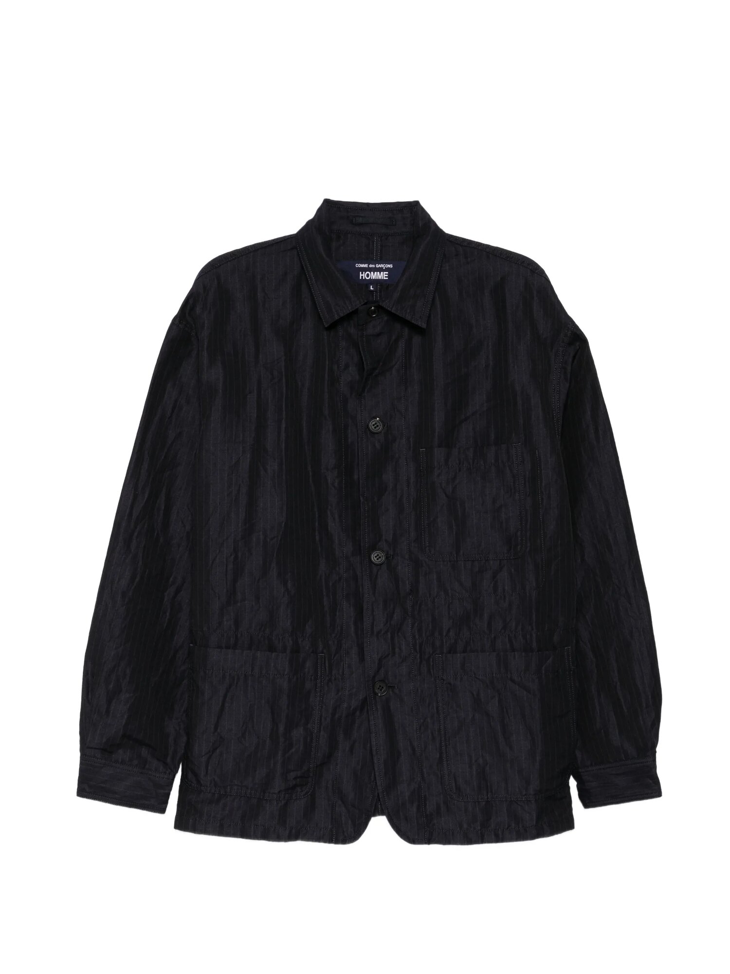 Куртка COMME des GARCONS Pinstripe-pattern crinkled jacket