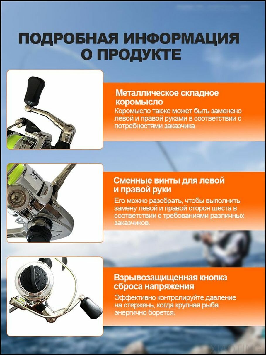 Безынерционная катушка MN100 серебристая универсальная для спиннинга и фидера с 3 подшипниками — фото 1