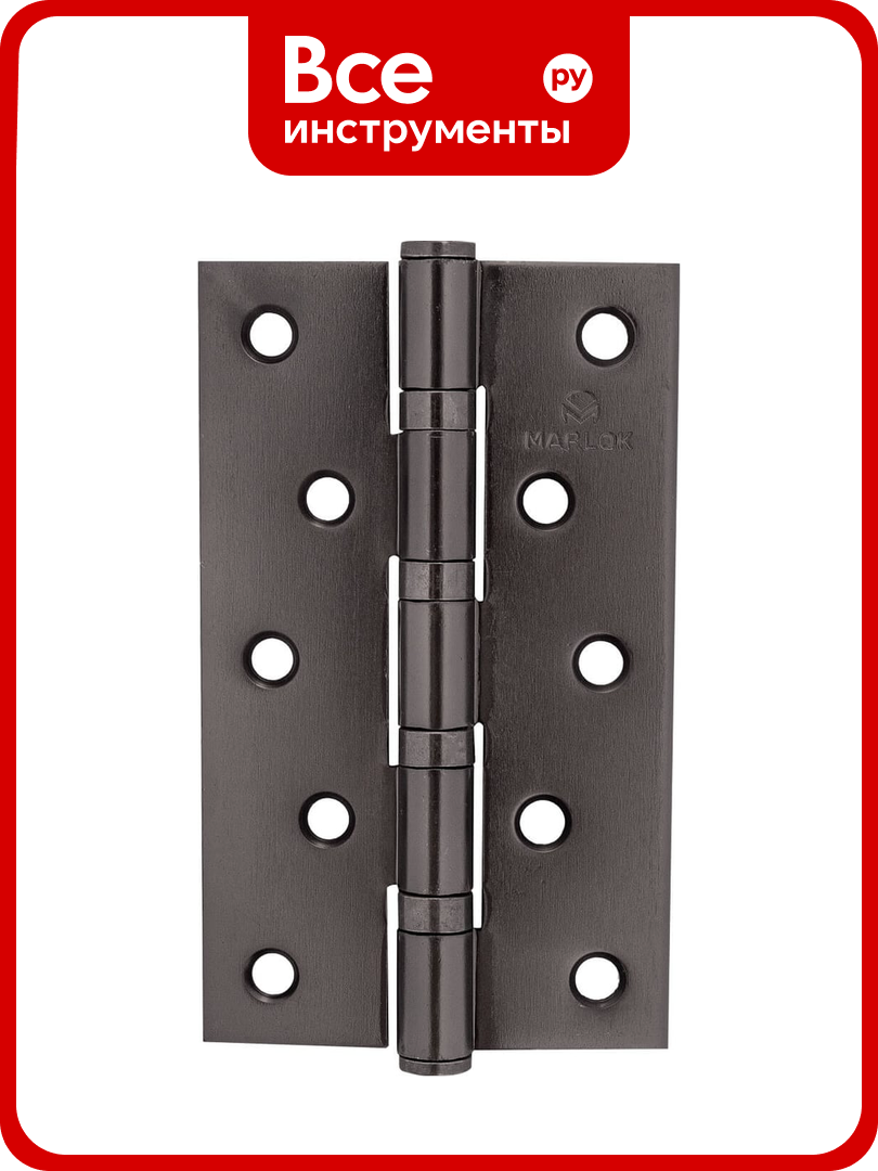 Петля дверная Marlok 125x75x2,5 GF, графит, 2 шт 027563, стальная гальванизированная, универсальное открывание