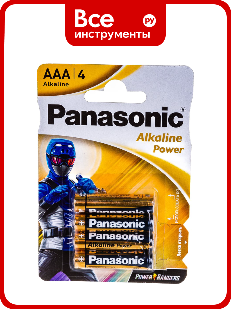 Щелочная батарейка Panasonic LR03 мизинчиковый тип AAA, алкалиновый элемент для длительной работы в портативных приборах