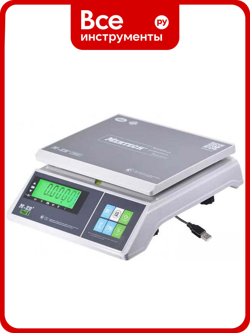 Весы MERTECH MERCURY M-ER 326AFU-6.01 LCD с USB(COM) (двойной дисплей) 3753