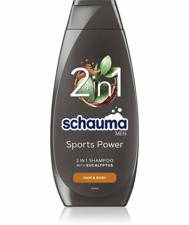 Гель для душа и шампунь 2в1 schwarzkopf schauma men sports power, 400 мл, для мужчин