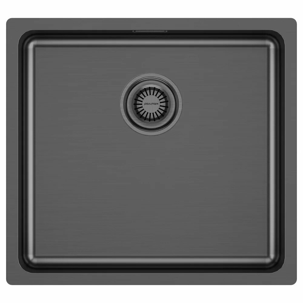 Мойка кухонная Paulmark PM304844-GM металлическая, 48x44, прямоугольная, мойка для кухни, под столешницу, российская