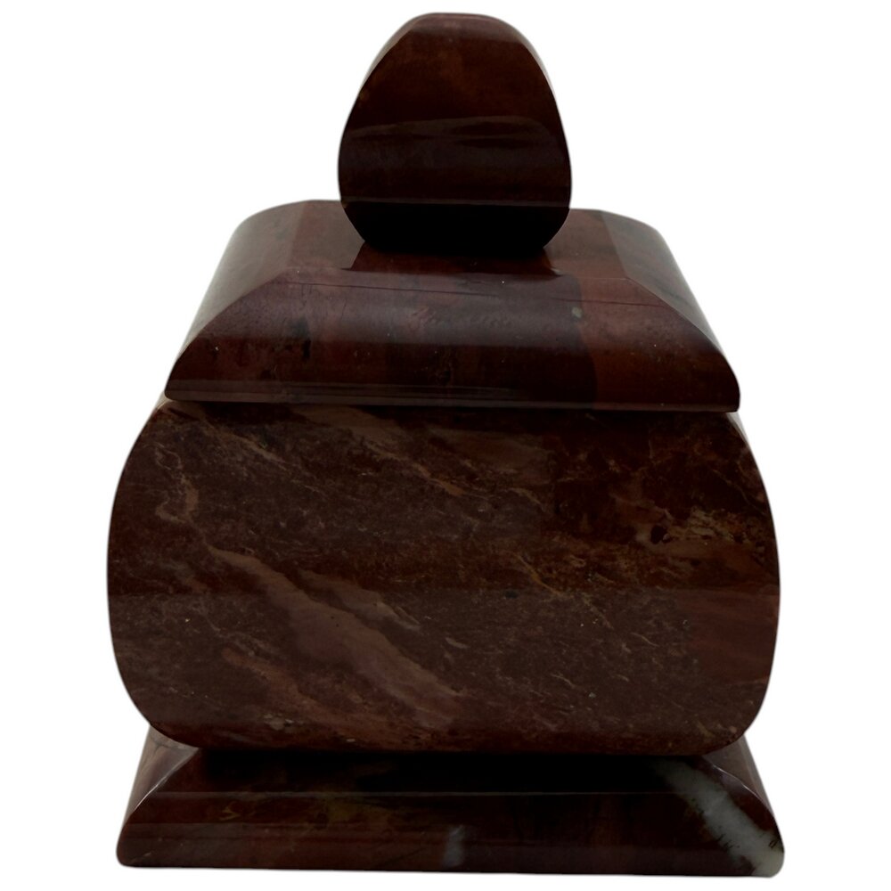 Шкатулка "Багряница", красная яшма, 1995-2000 гг, Урал, Россия