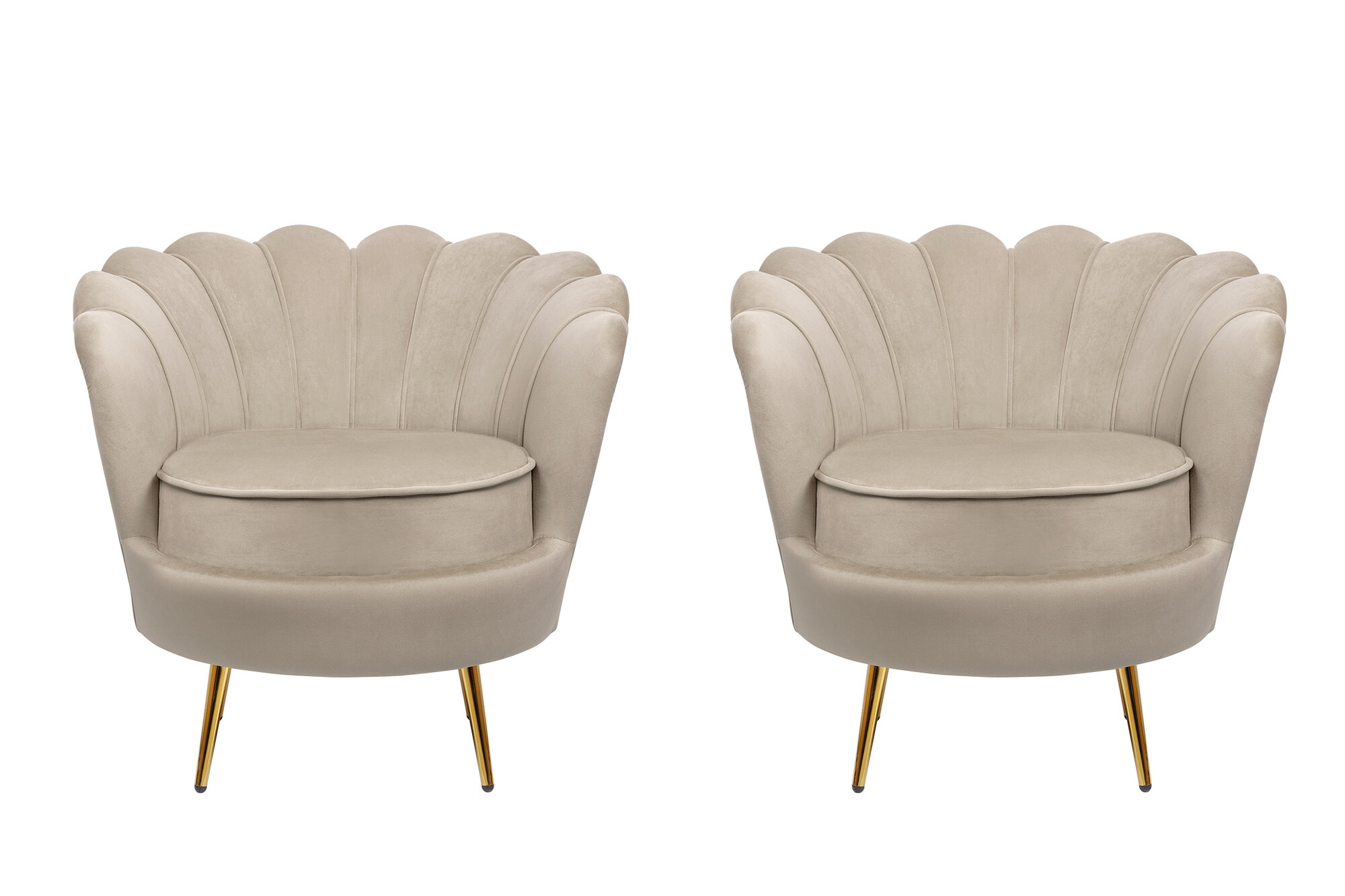 Комплект кресел Mak-interior "Ракушка Pearl Taupe", светло-коричневый велюр