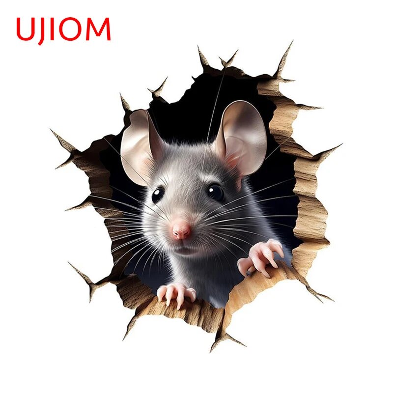 UJIOM наклейка на стену милая мышь 13cm, YT-509515