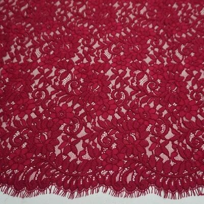 Кружевная ткань бордовая, Rose red, 1,5 м