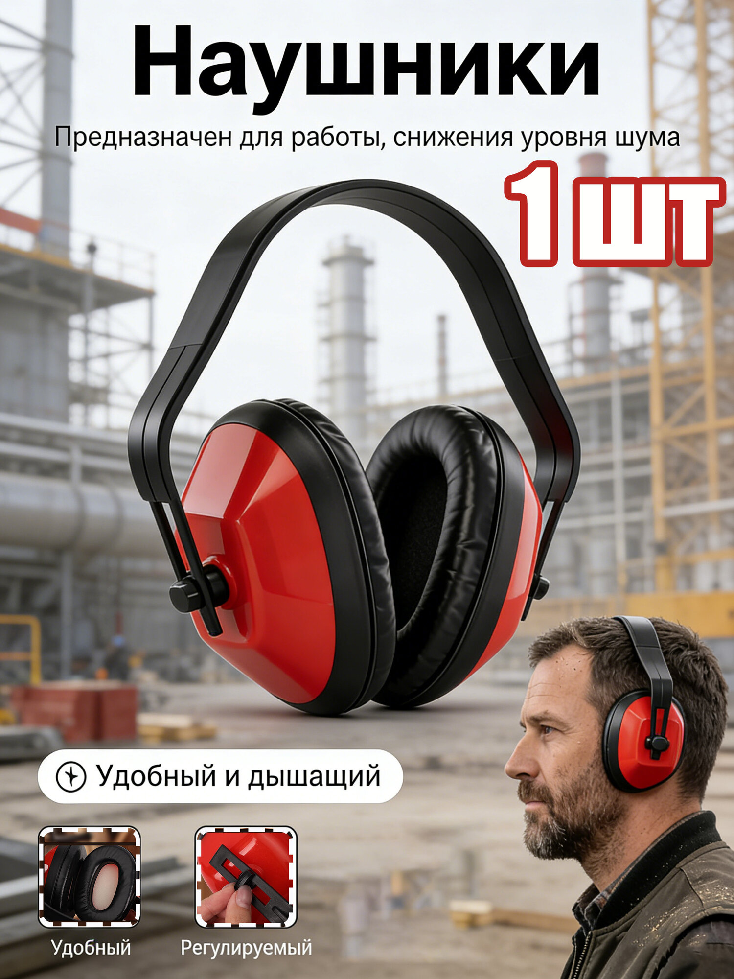 Накладные наушники для работы,1 шт рабочие наушники