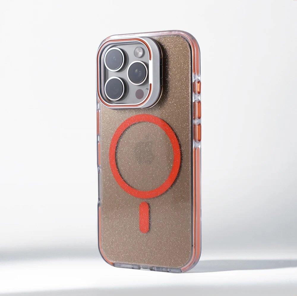 Чехол для iPhone 16 Pro Max, SF JTZJ Orange, прозрачный, магнитный