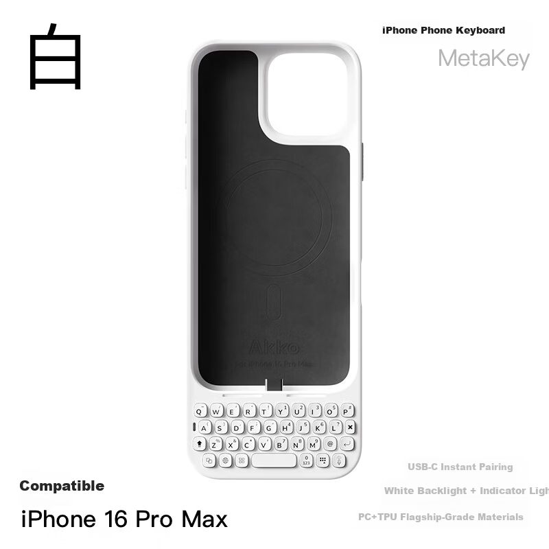 AKKO MetaKey Чехол-клавиатура для iPhone 16 Pro Max с механической клавиатурой магнитное крепление ощущение BlackBerry