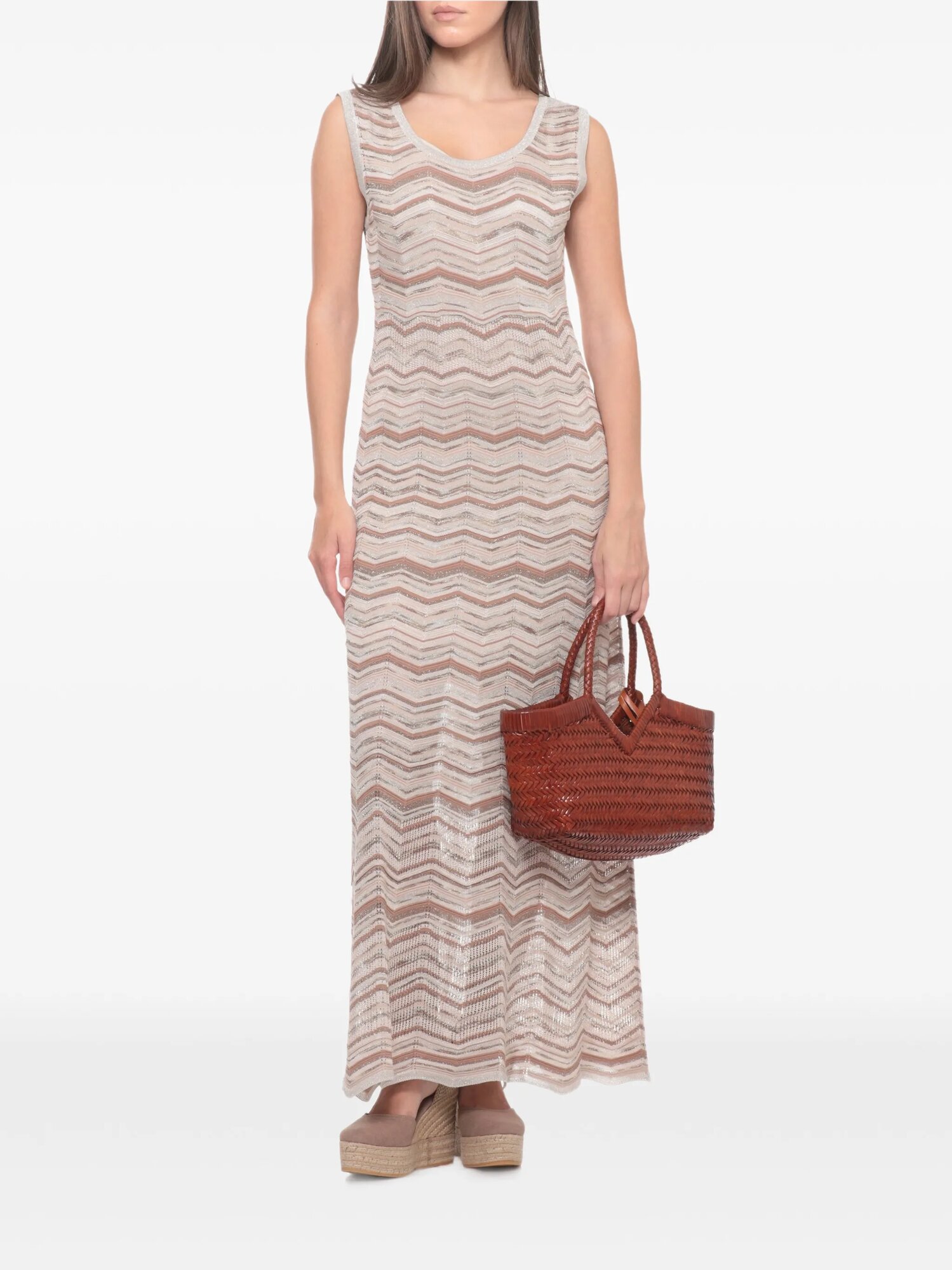 Платье Chevron-knit sleeveless maxi dress